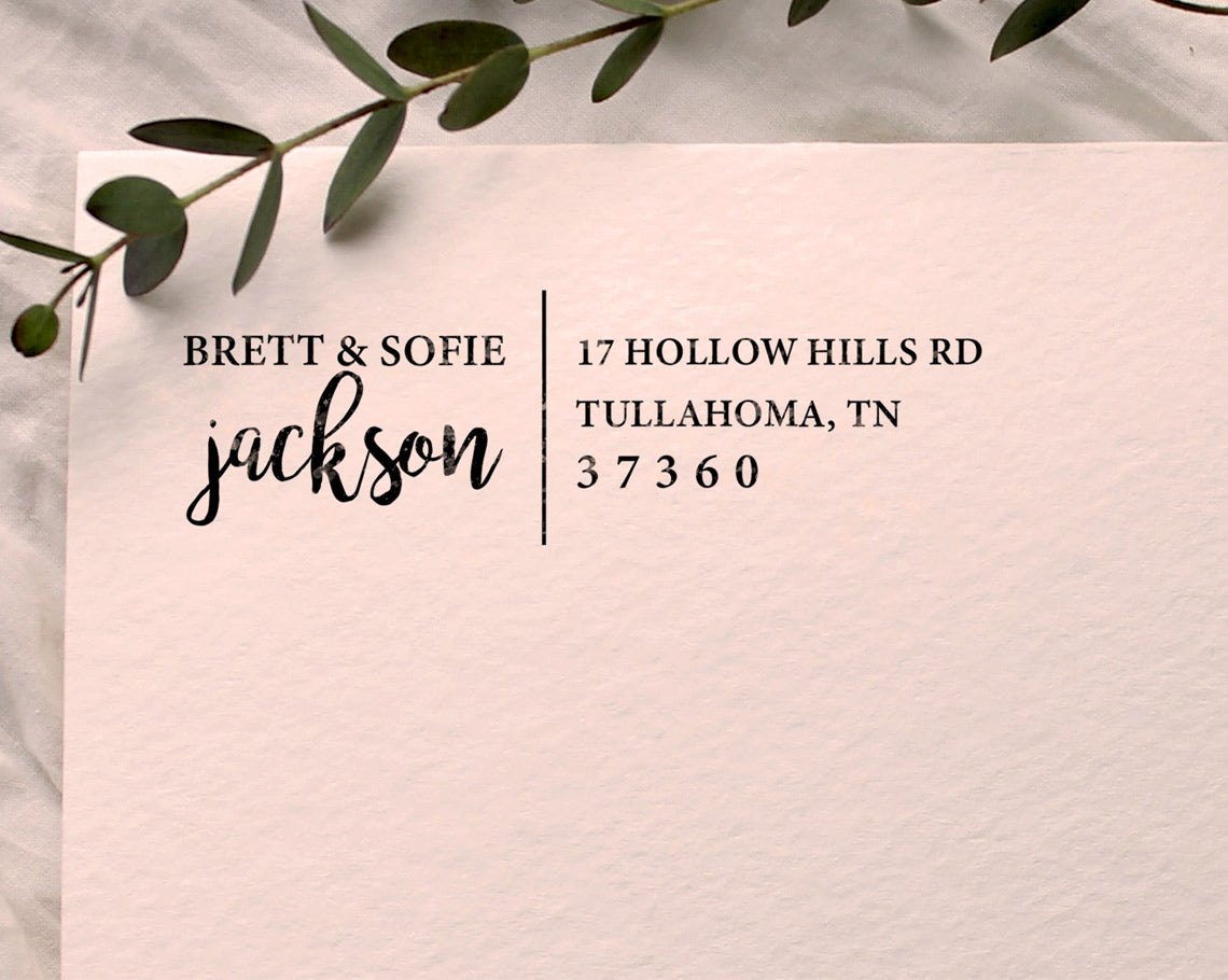 Modern Return Address Stamp: The Jackson | Stamped wtih Love – Stamped ...