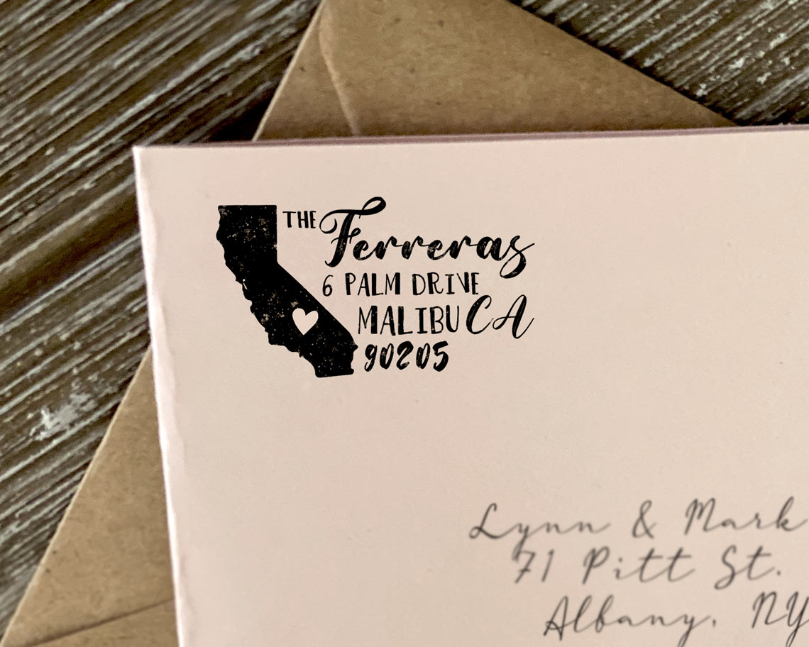 California Rectangular Return Address Stamp | Stamped with Love