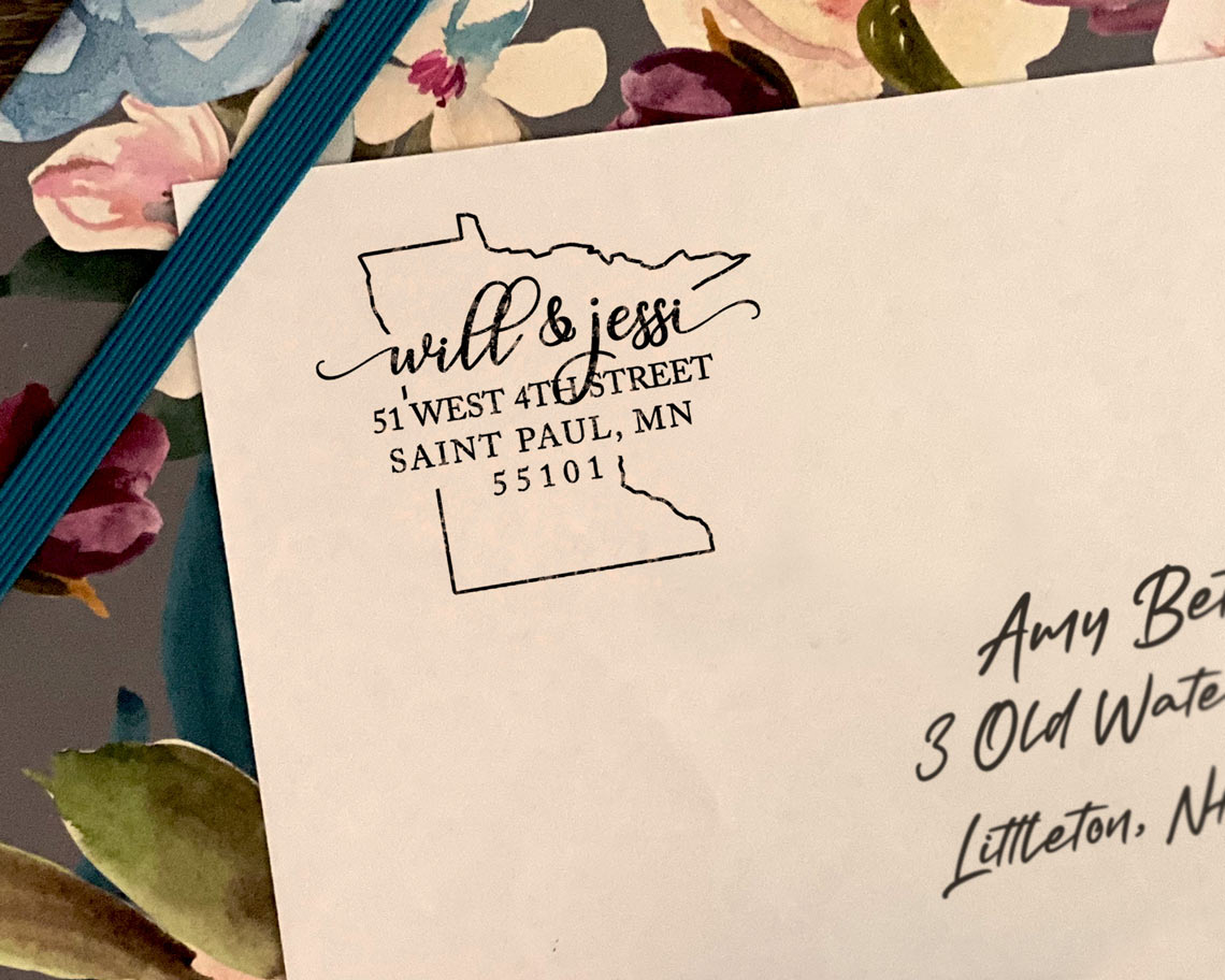 Minnesota Round Return Address Stamp | Stamped with Love