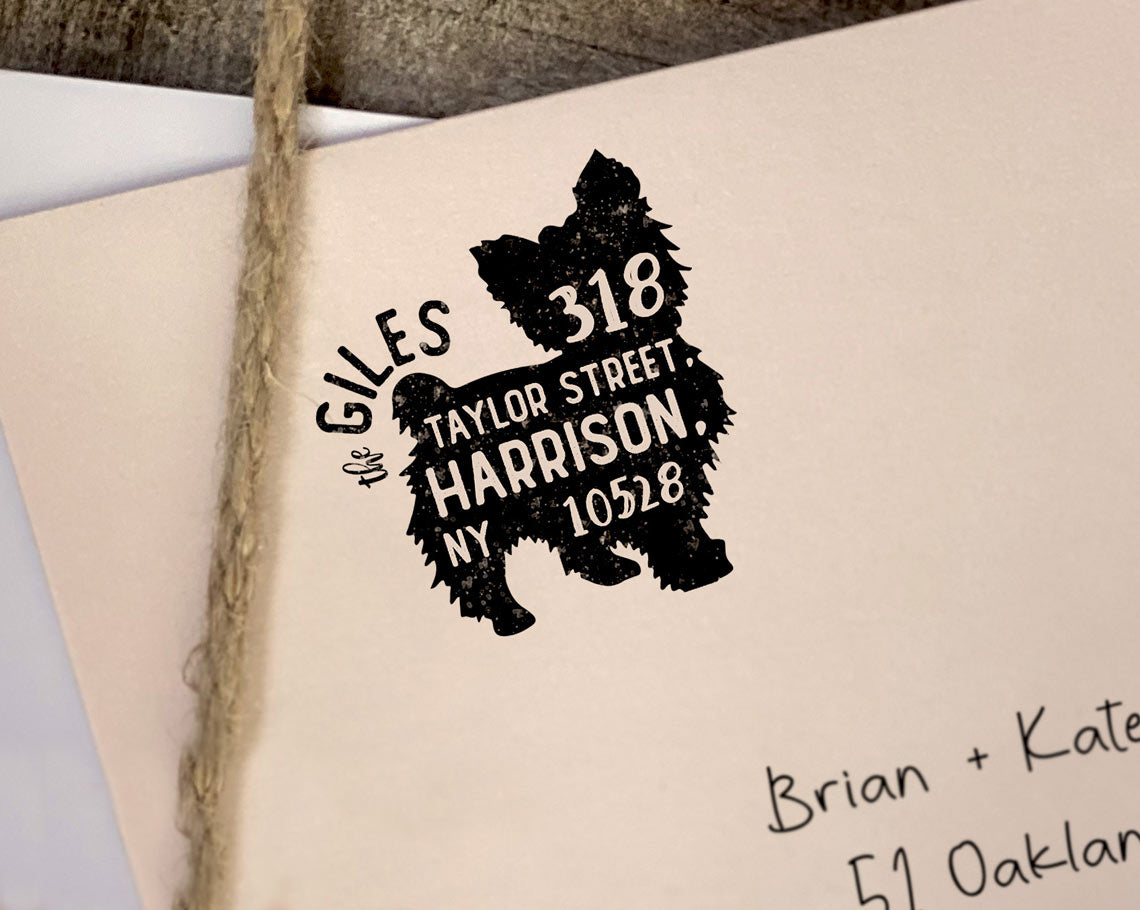 Large Yorkshire Terrier Return Address Stamp | Stamped with Love